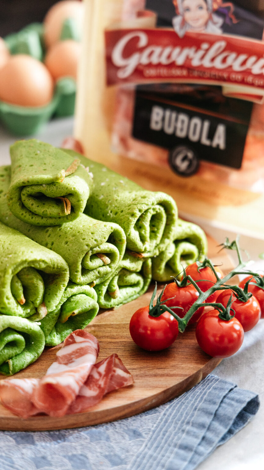 Zelene palačinke punjene sirom i buđolom - Gladuša